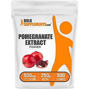 BulkSupplements.com Pomegranate Extract Powder - Pomegranate Supplement, Pomegranate Powder - Antioxidant Source, Gluten Free, 500mg per Serving, 250g (8.8 oz) (Pack of 1)