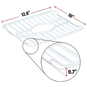 DecorRack Sink Protectors for Kitchen Sink, 12" x 10" Metal Dish Drying Rack for Sink, Sink Grate with Center Drain, Protects from Stains, Scratches, Dishwasher Safe, Standard Size (2 Pack)