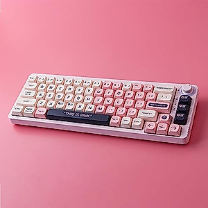 Wunzkii PBT Keycaps 147 Keys Pink Plastic Keycaps Dye-Sublimation XDA Profile Custom Keycaps Cute Keycaps for Cherry Gateron MX Switches Mechanical Keyboards