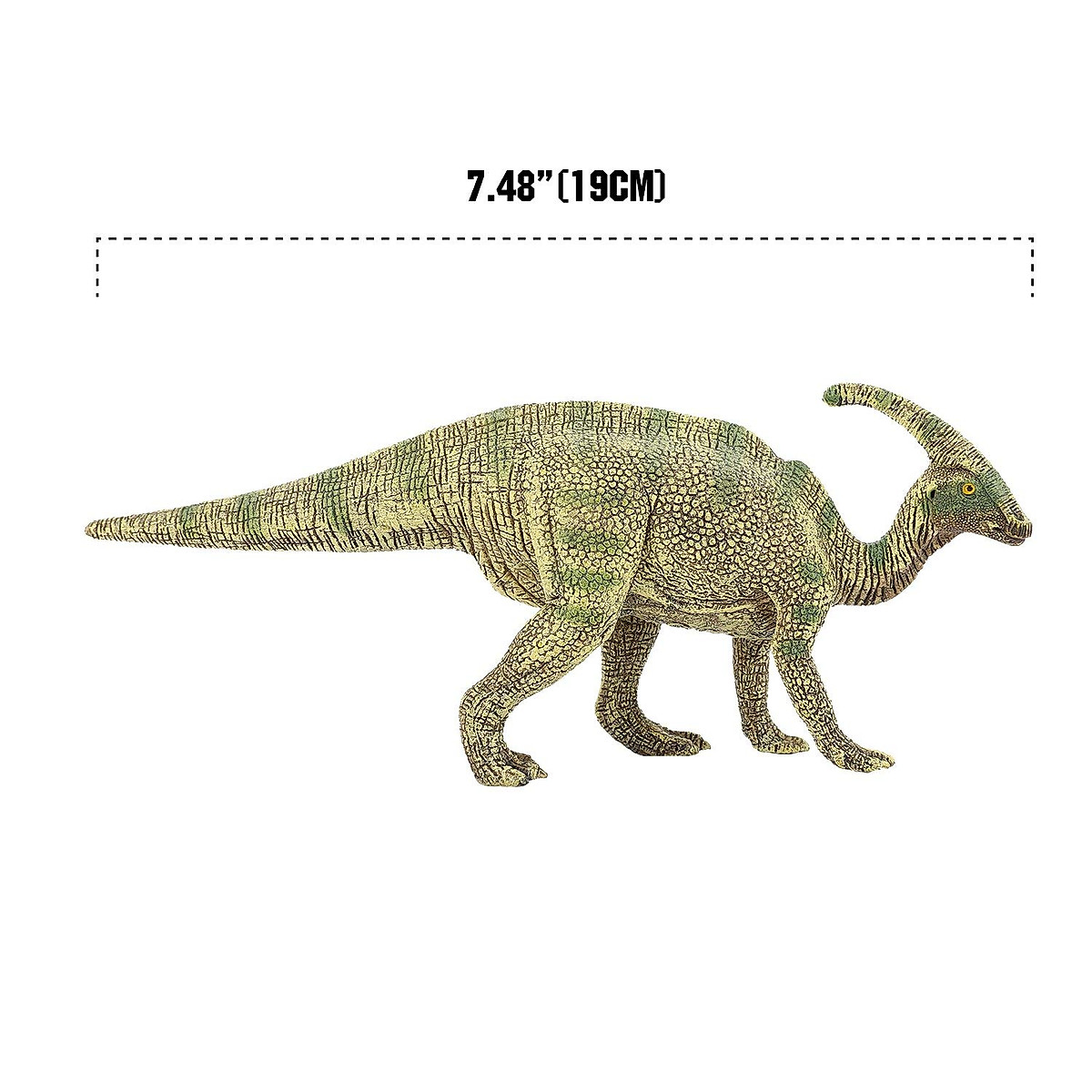 Gemini&Genius Parasaurolophus Dinosaur Toy for Kids, Parasaurolophus Dino Action Figure Toy - 7.5 Inches Length Dino Gift for 3-12 Years Old Kids (Green)