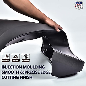 PIT66 Fender Flares,Compatible with 2004-2008 Ford F150(NOT For Heritage), Rugged Black Pocket Riveted Textured Style Wheel Flares Set, 4 Pcs