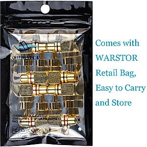 Warmstor RCA Right Angle Adapter, Gold-Plated 8-Pack 90 Degree Metal RCA Male to RCA Female Connector Adapter (4 Black + 4 Red)