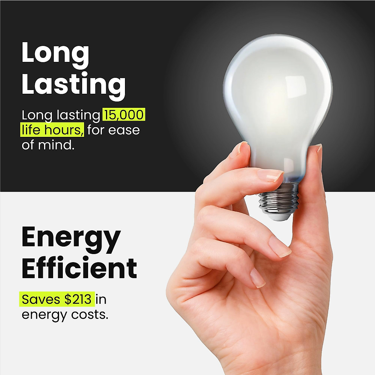 Feit Electric A19 LED Light Bulbs, 100W Equivalent, Dimmable, E26 Standard Base, 90 CRI, 1600 Lumens, 2700K Soft White, 13 Years Lifetime, Frosted White LED Bulbs, Damp Rated, 2 Pack, A100/927CA/FIL/2