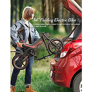 Sailnovo Electric Bicycle, 14'' Electric Bike for Adults and Teenagers with 18.6MPH Waterproof Folding Electric Bike with Removable 36V 10.4Ah Lithium-Ion Battery Throttle & Pedal Assist