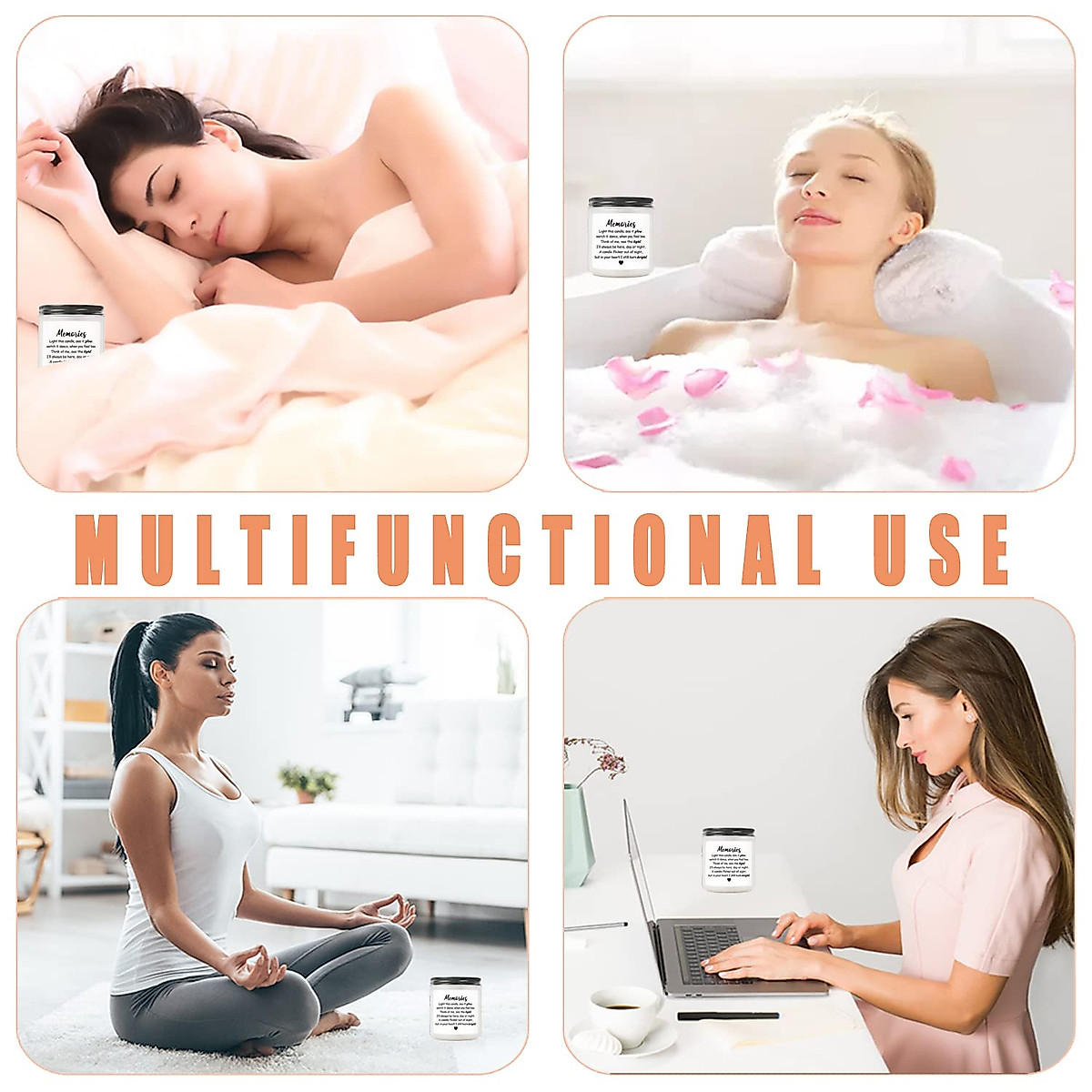 Memorial Candles Gifts for Loss, Condolences Gifts, Sympathy Gifts, Bereavement Gifts for Loss of Loved One, Mother, Father, Son, Daughter, Husband, Wife, Sister, Brother, Women, Men - 7oz Soy Candles