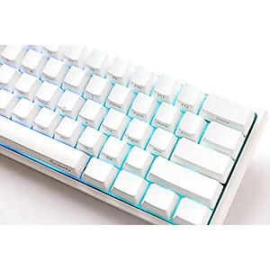 Ducky One 2 Mini Pro Pure White RGB LED 60% Double Shot PBT Mechanical Keyboard (Kailh Box Brown)