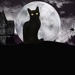 Zen Living Pro Black Plush Cuddle Cat Shaped Throw Pillow – Cute Fluffy Stuffed Long Animal Plushies, Life Size Spooky Cushion, Realistic Halloween Gothic Boho Decor Gift