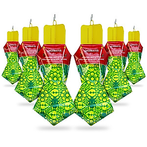 Catchmaster Japanese Beetle Traps Outdoor 6PK, Flying Insect Trap Bag with Dual Pheromone Food Lure, Hanging Bug Catcher for Backyard & Garden, Pest Control for Plants, Trees, Vegetables & Flowers