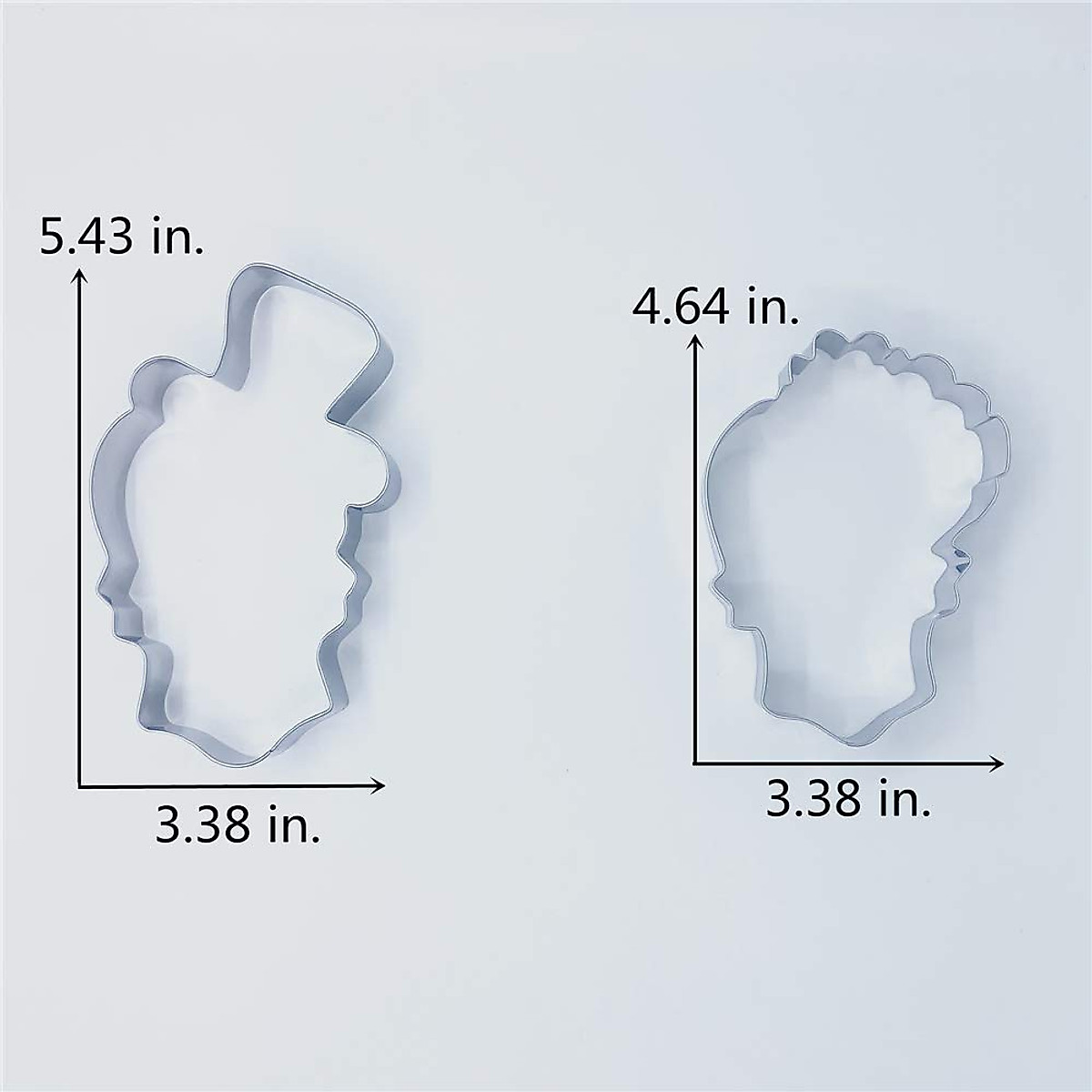 LILIAO Halloween Skull Cookie Cutter Set - 2 Piece - Skull with Hat and Flowers Fondant Biscuit Cutters - Stainless Steel