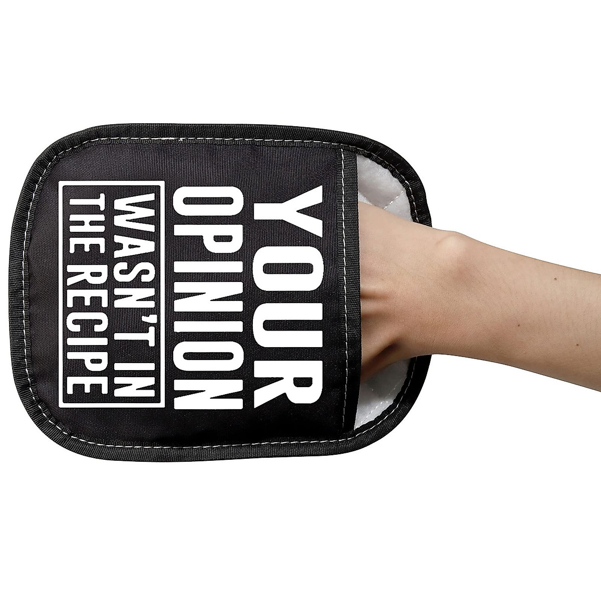 LEVLO Funny Cooking Gifts Your Opinion Wasn't in The Recipe Pot Holders Chef Gift Birthday Gift (Your Opinion Wasn't in The Recipe)