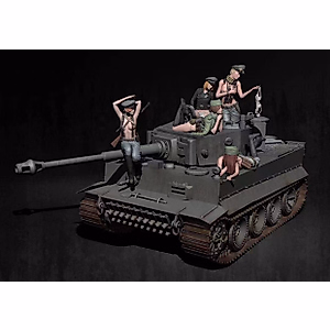 1/35 Resin Soldier Figure Model Kits DIY Beauty 5 Set Soldier colorless and self-Assembled YFWW-2158 (Without Tank)