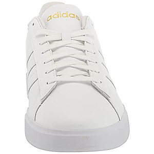 adidas Women's Grand Court 2.0 Tennis Shoe, FTWR White/FTWR White/Gold Metallic, 8.5