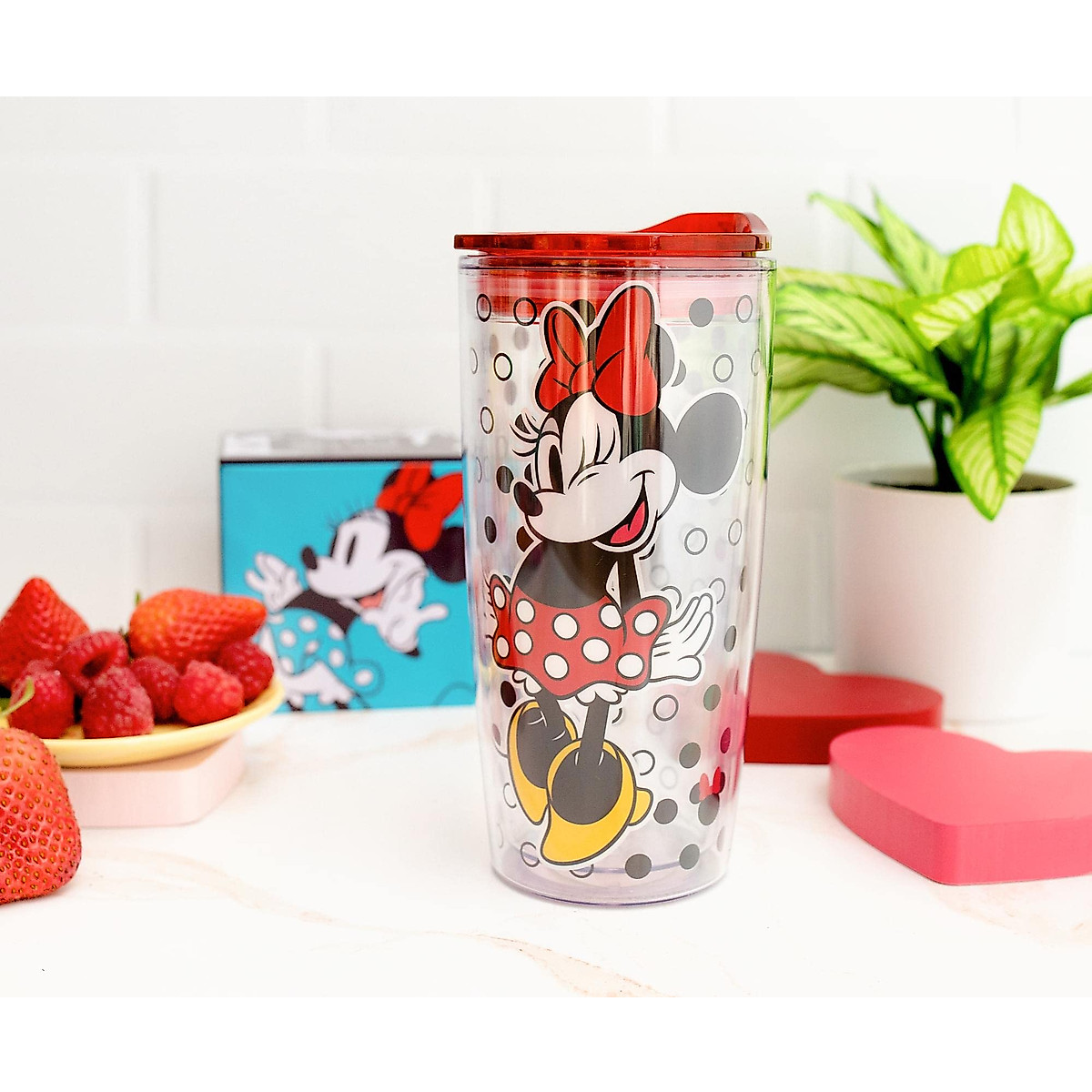 Disney Minnie Mouse Travel Tumbler with Slide Close Lid | Holds 20 Ounces