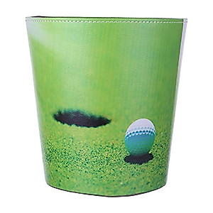 Fcoson 10 Liter Trash Can, Leather Wastebasket Without Lid for Kitchen, Bedroom, Living Room, Office