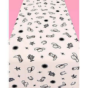 xo, Fetti Western Tablecloth | 9' x 4.5' | Rodeo Bachelorette Tablescape, Ranch Birthday Party Decoration, Cowgirl Table Decor, Cowboy Kids Party Supplies