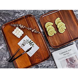 Acacia Wooden Tray Serving Natural Acacia Wood Tray, Wooden Cheese Plate, for Serving, Multipurpose Tray (Big Size)