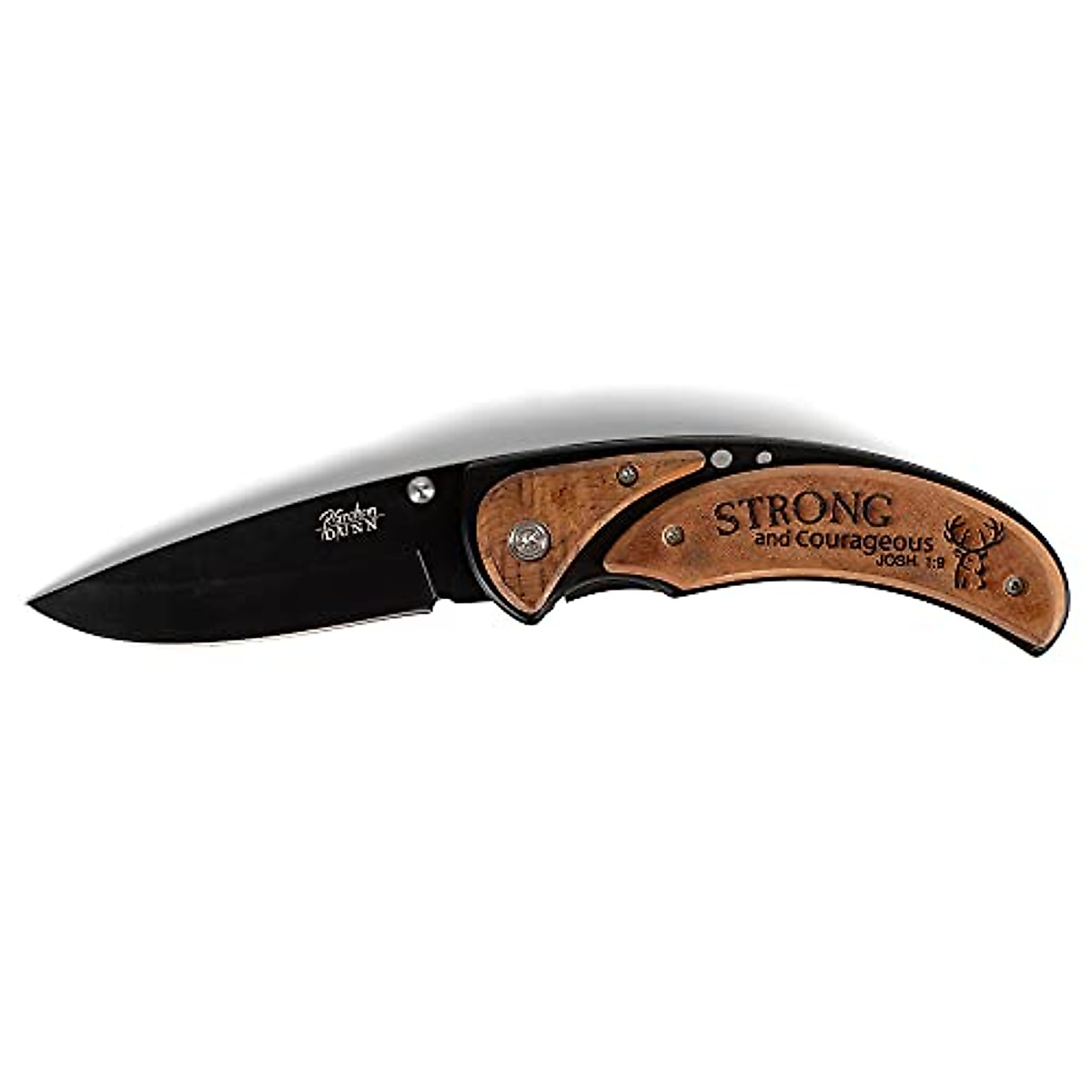 P. Graham Dunn Inspirational Sharp-Edge Metal Finished Christian Pocket Knife - 3 Inch Blade (Strong and Courageous)