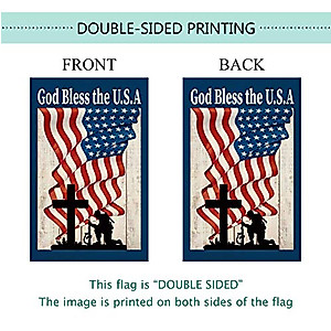 Baccessor God Bless America Patriotic Garden Flag Double Sided, Memorial Day 4th of July Independence Day American Star and Strip Yard Flag Outdoor Outside Holiday Decoration 12 x 18 Inch