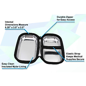 Casematix Compact Insulated Asthma Inhaler Travel Bag Case Compatible with Chamber Inhaler Spacer, Masks and More - Does Not Fit Spacers Longer Than 6.25 inches, Includes CASE ONLY