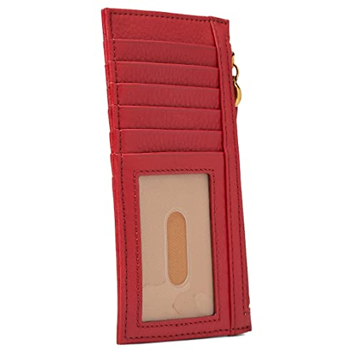 HOBO Carte Compact Wallet For Women - Hide Leather Construction With Multiple Card Slots And Zipper Pocket, Durable and Handy Wallet Scarlet One Size One Size