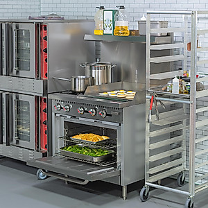 Kratos 36" Wide Commercial Gas Range with 24" Griddle, 2 Burners, and Full Size Oven, Stainless Steel Range for Restaurants, 130,000 BTU, Liquid Propane (29Y-047-LP)