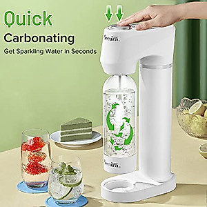 Secura Home Sparkling Water Machine, Cordless Soda Maker with Pressure Gauge, Quick & Customize Carbonation for Any Drink, with BPA Free PET Bottle, Compatible 60L CO2 Exchange Cylinder (NOT Included)