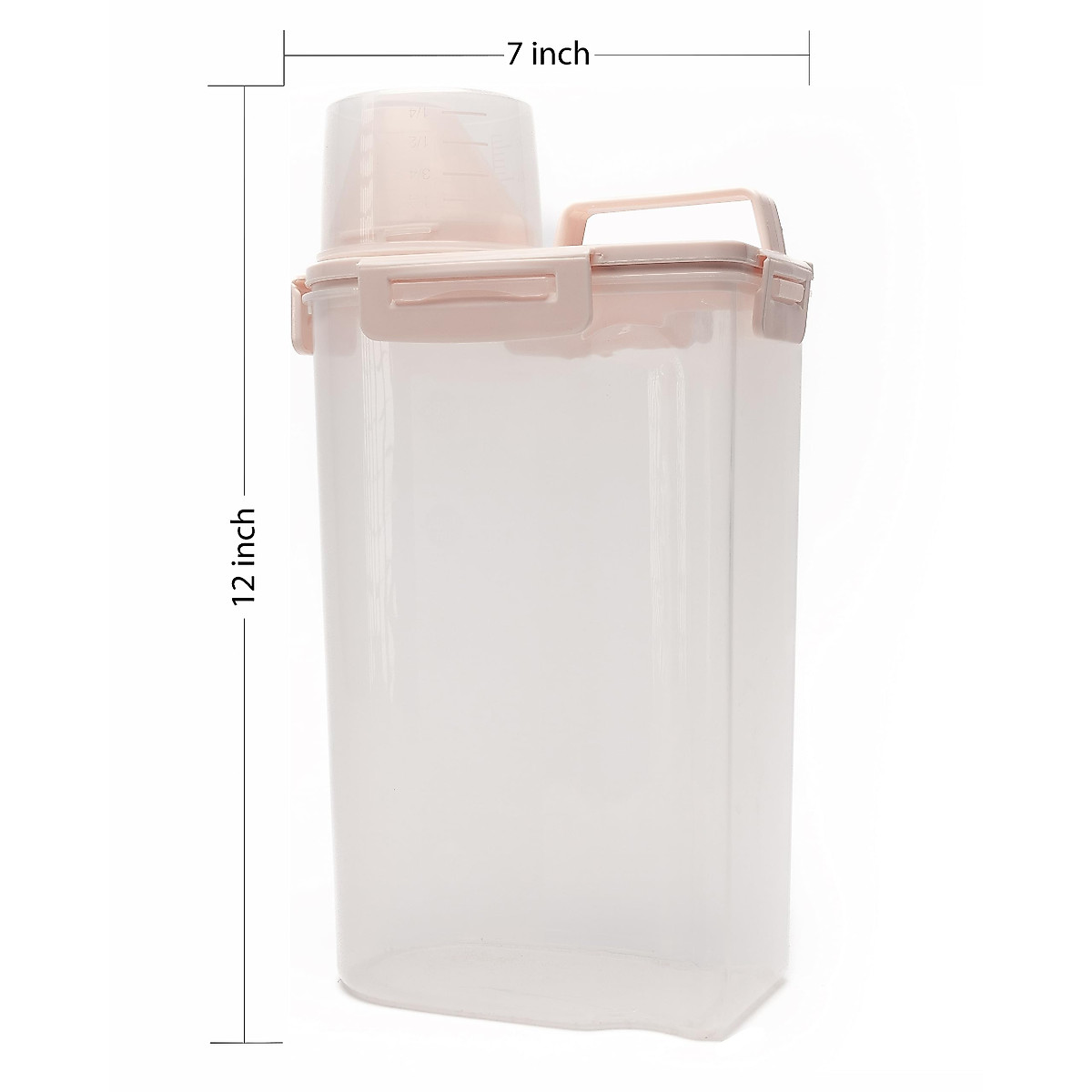 Everyday JAM Food Storage Container - Airtight Seal and Food-Grade Transparent Plastic Container - BPA Free - Measuring Cup, Pouring Spout - for Rice, Pasta, Sugar, Cereal, Snacks, Dry and Wet Goods