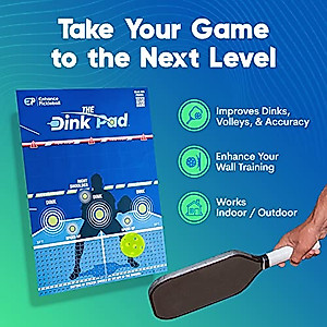The Official Dink Pad By Enhance Pickleball - Pickleball Rebounder Training Aid - Practice Your Dinks and Improve Your Pickleball Game - Transform Any Wall into a Pickleball Court and Net