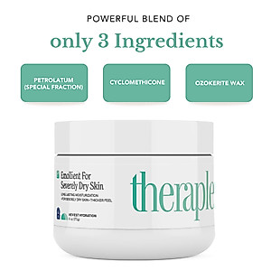 THERAPLEX Emollient Cream for Dry Skin - No Parabens or Preservatives, Noncomedogenic, Fragrance-free, Dermatologist Recommended - Long-lasting Moisturizing Cream and Heaviest Hydration (6 Oz)