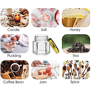 Adabocute 20 Pack Mini Honey Jars with Dipper - Mini Honey Jars for Baby Showers & Wedding Gifts - Gold Lids, Bee Pendants, Jutes and Gift Bags