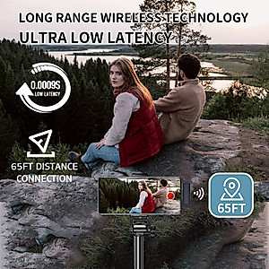 Mucrlex Wireless Lavalier Microphone, Wireless Microphones with 2 Convertible adapters for iPhone iPad Android PC in Video Vlog Recording Interview. (Yellow)