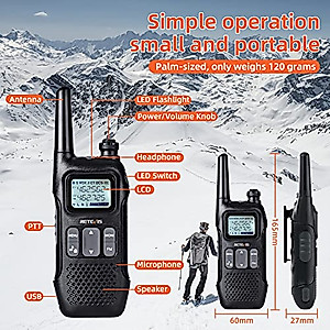 Retevis RT16 Walkie Talkies for Adults, Long Range Rechargeable Two Way Radio, NOAA Weather Alert VOX, 1000mAh Li-ion Battery and Lanyard, for Camping Hiking Outdoor Indoor(4 Pack)
