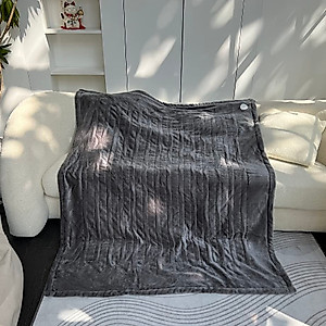 Electric Heated Blanket Throw, Super Cozy Soft Flannel 50" x 60" Heated Throw with 10 Fast Heating Levels & 2/4/6/8 Hours Auto Off, Machine Washable, Home Office Use