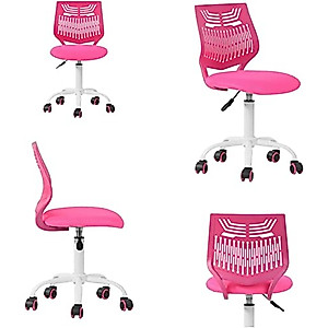 COZYCASA Task Chair for Teens Boys Girls 360 Slip Wheels Breathable Fabric Soft Pad Swivel Seat Ergonomics Backrest, Height Adjustable Liftup 29.5"-34.3" (Pink)