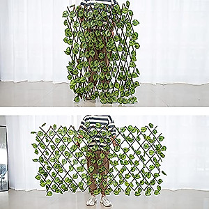 SMLJFO Artificial Ivy Leaf Privacy Fence Screen Plants Vine Hanging Garland Stretchable Fence for Outdoor Garden Porch Patio Home Decor/Big Begonia Leaves