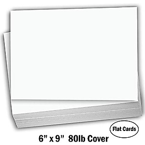 Hamilco White Cardstock Paper 6x9 Blank Index Cards Card Stock 80lb Cover 100 Pack