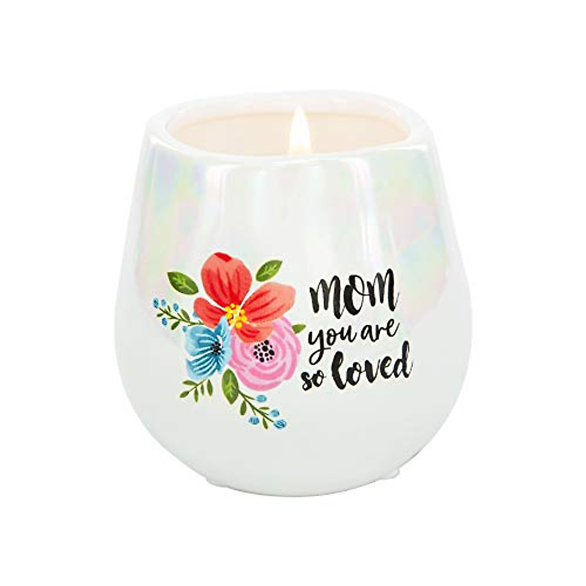 Pavilion - Mom You Are So Loved - 8 Oz 100% Soy Wax Candle With Cotton Wick In Stoneware Vessel Serenity Scented
