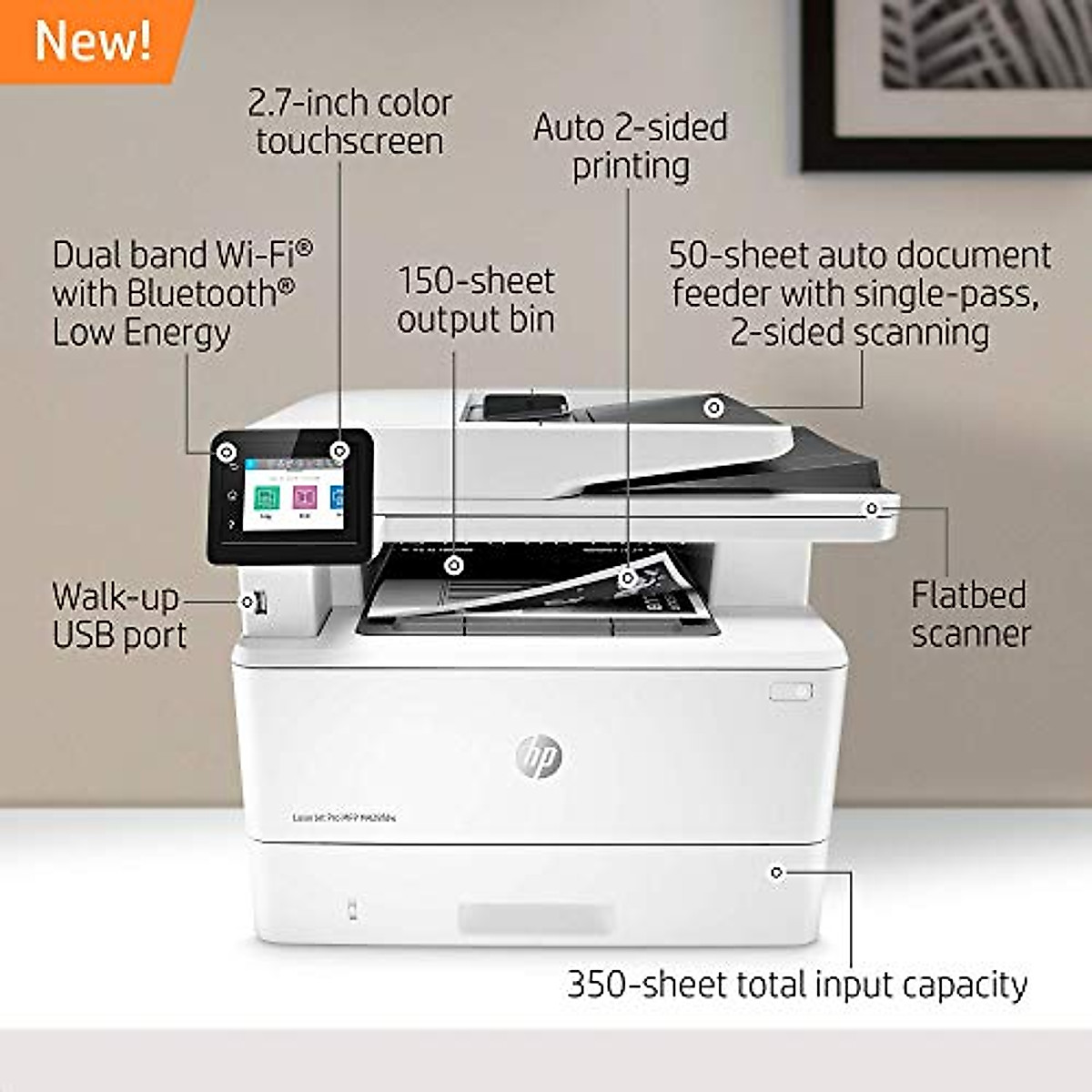 HP Laserjet Pro Multifunction M428fdw Wireless Laser Printer (W1A30A) (Renewed)