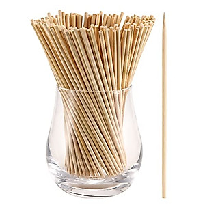 200 PCS Bamboo Skewers, 6 Inch Wooden Skewer for Appetizers, Fruit, Kebabs, Grilling Barbecue, Mini Burger, Sausage, Cocktail Picks for Drinks, Long Toothpicks, Food Sticks Natural, Kitchen Gadget