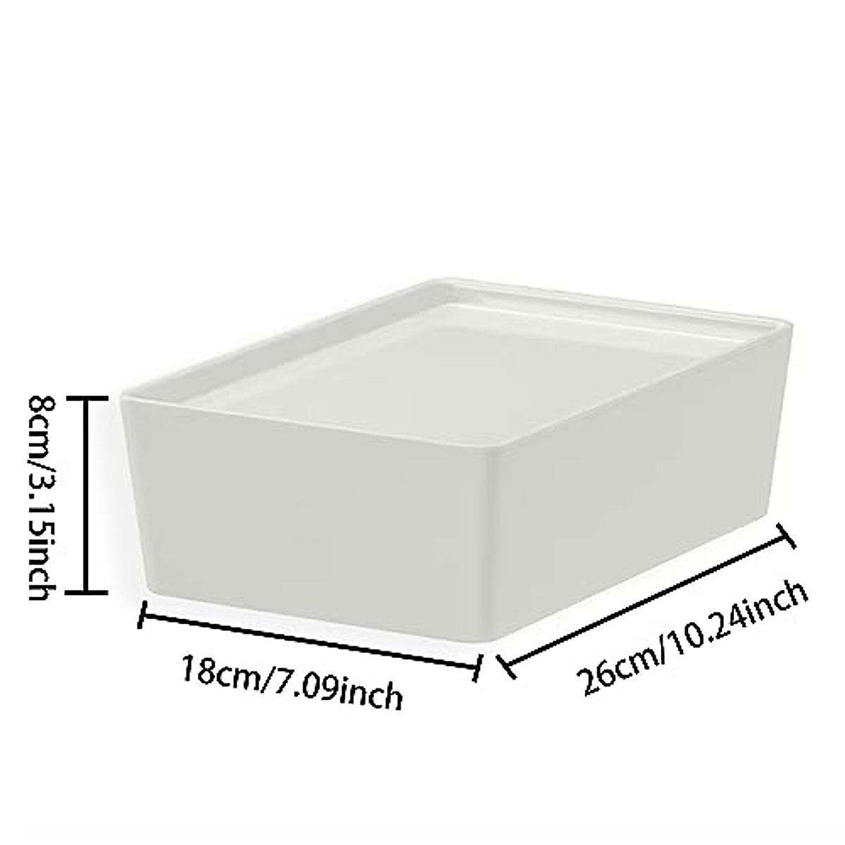 AJbells Stackable Storage Bins with Lids, Fridge Storage, Pantry Organization and Storage, Plastic Storage Bins with Lids for Shelves, Bedroom, Pantry, School, Office (10.2 * 7.0 * 3.1in) White 6 Pcs
