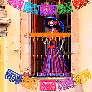 Funnlot Day Of The Dead Decorations Mexican Party Banners Marigold Flowers Ofrendas Dia De Los Muertos Day of The Dead Altar Decorations for Mexican Themed Party Decorations