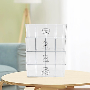 4 Snack Organizer,Pantry Organization and Storage Bins,Kitchen Fridge Cabinet Organizers,Refrigerator Soda Can Organizadores de Cocina,Home Food Plastic Containers,Clear Container,Acrylic Organizing