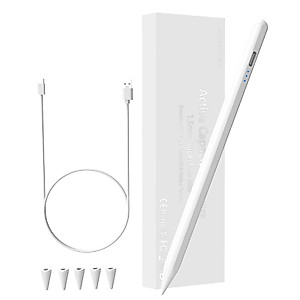 CC Store for iPad Pencil 10/9th Generation,Pen for iPad Stylus Compatible with iPad 2018~2022,for iPad 10/9/8/7/6th Gen,for Air Pro Mini 15 Mins Fast Charging,Palm Rejection & Tilt Sensitive(White)