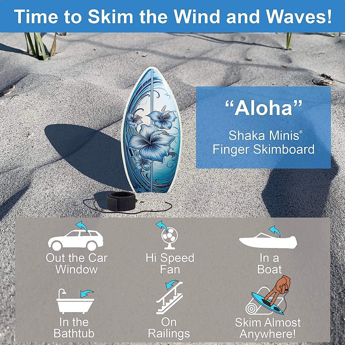 Shaka Minis Finger Skimboard | Finger Surfboard - Skim and Surf The Wind, Waves and Almost Anywhere (Aloha)