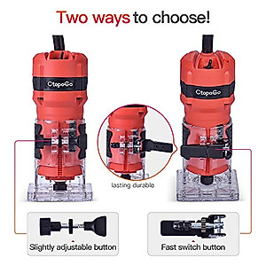 Compact Router Tool, 800W Wood Palm Router Tool for Woodworking, Hand Wood Trimmer Wood Router with 12PCS 1/4" Router Bits