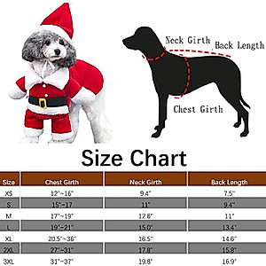 beautydaffy Christmas Pet Clothes Santa Claus Shape Design Comfortable Winter Dog Cat Costumes with Hat