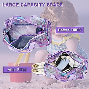 CAMTOP Mesh Travel Duffle Bag for Kid Girls Boys Small Overnight Weekender Sleepover Bags Carry On Dance Sport Bag with Shoe & Wet Compartment for Swim Beach Camp Travel