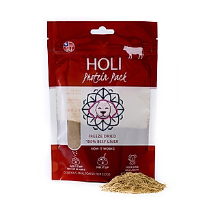 HOLI Beef Liver Dog Food Topper - Single Ingredient, Human-Grade - Freeze Dried Protein and Flavor Enhancer for Picky Dogs – Grain Free – 100% All Natural - 2oz