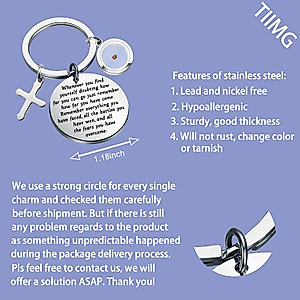 TIIMG Mustard Seed Inspirational Quote Keychain Faith Jewelry Religious Christian Gift Motivational Gift (Mustard Seeds whenever)