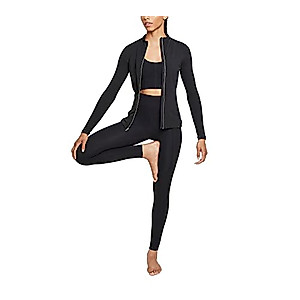 Nike Yoga Luxe Dri-FIT Women's Full-Zip Jacket (X-Small, Black/Dark Smoke Grey)